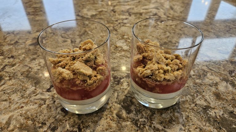 Deconstructed Rhubarb and Pistachio Crumble - Four Seasons Fruiterers